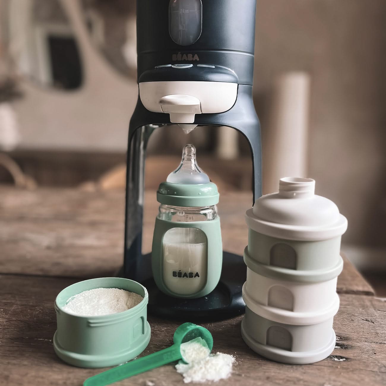 Beaba - Formula & Snack Container - Sage Green by Beaba | The Memo