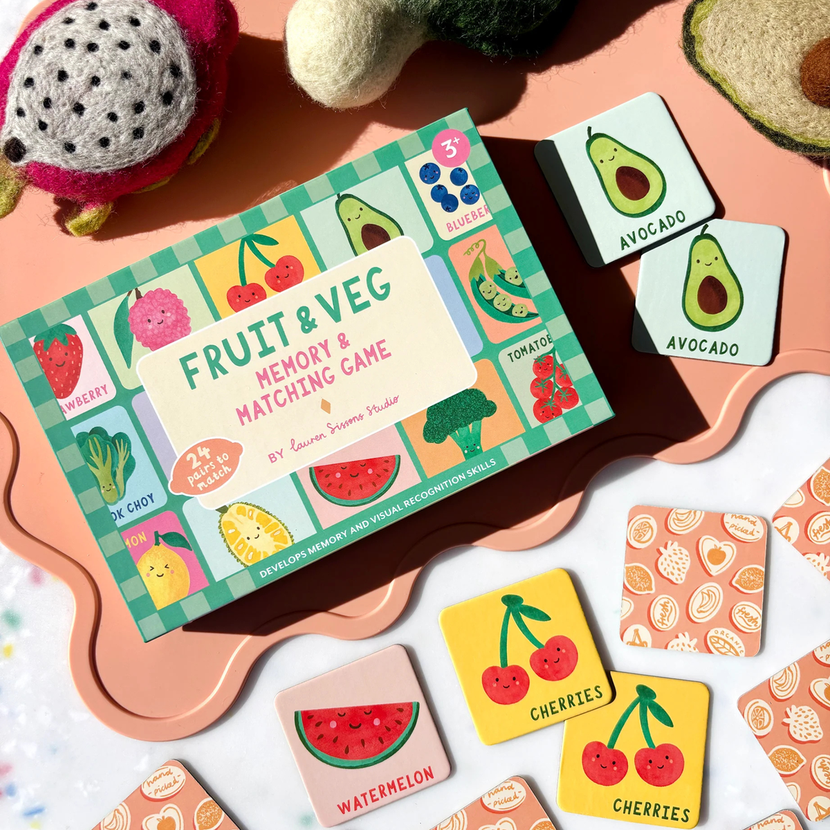 Fruit and Veg Memory & Matching Game by Lauren Sissons Studio | the ...
