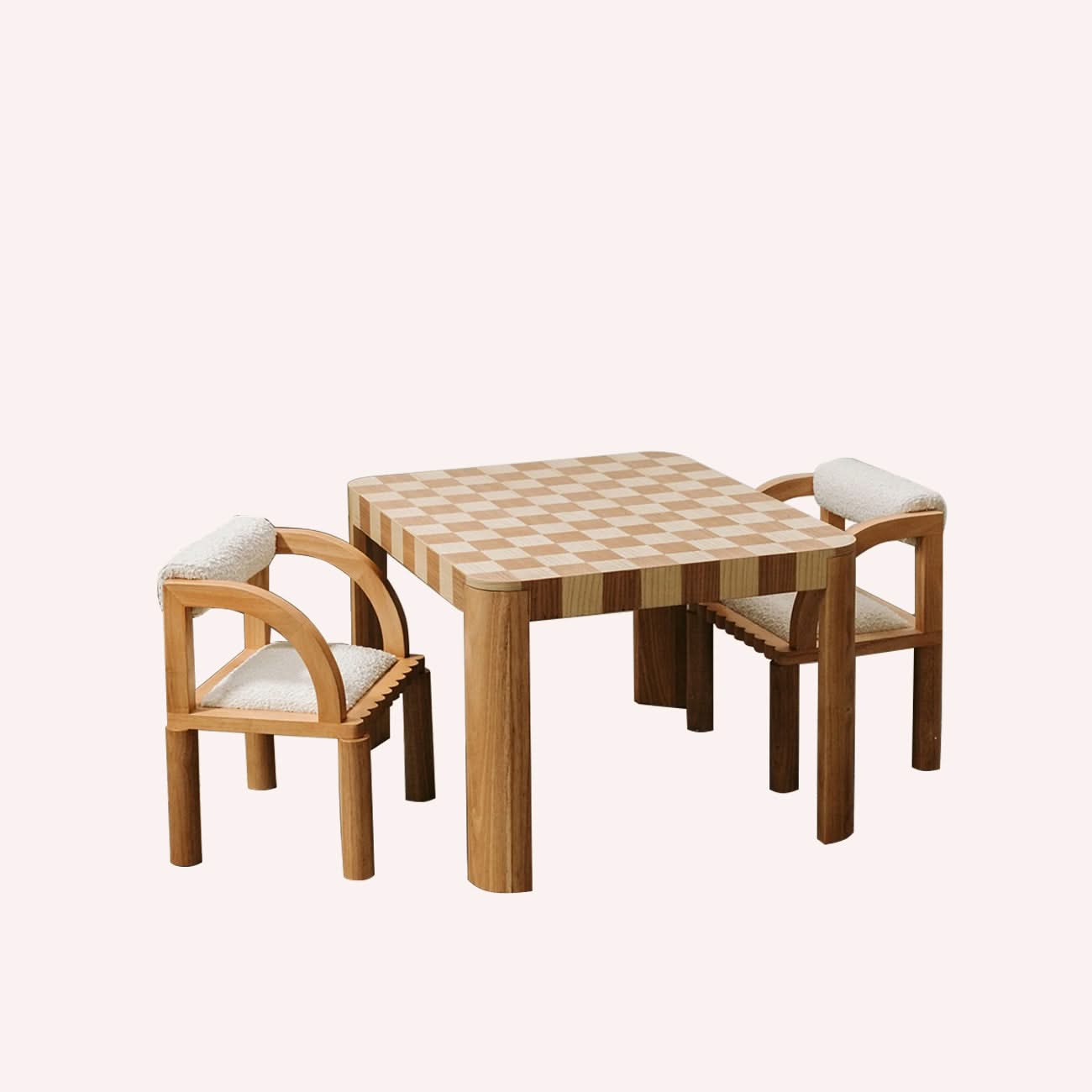 Quinn Checkerboard Table With Two Percy Chairs Package by Nuage ...