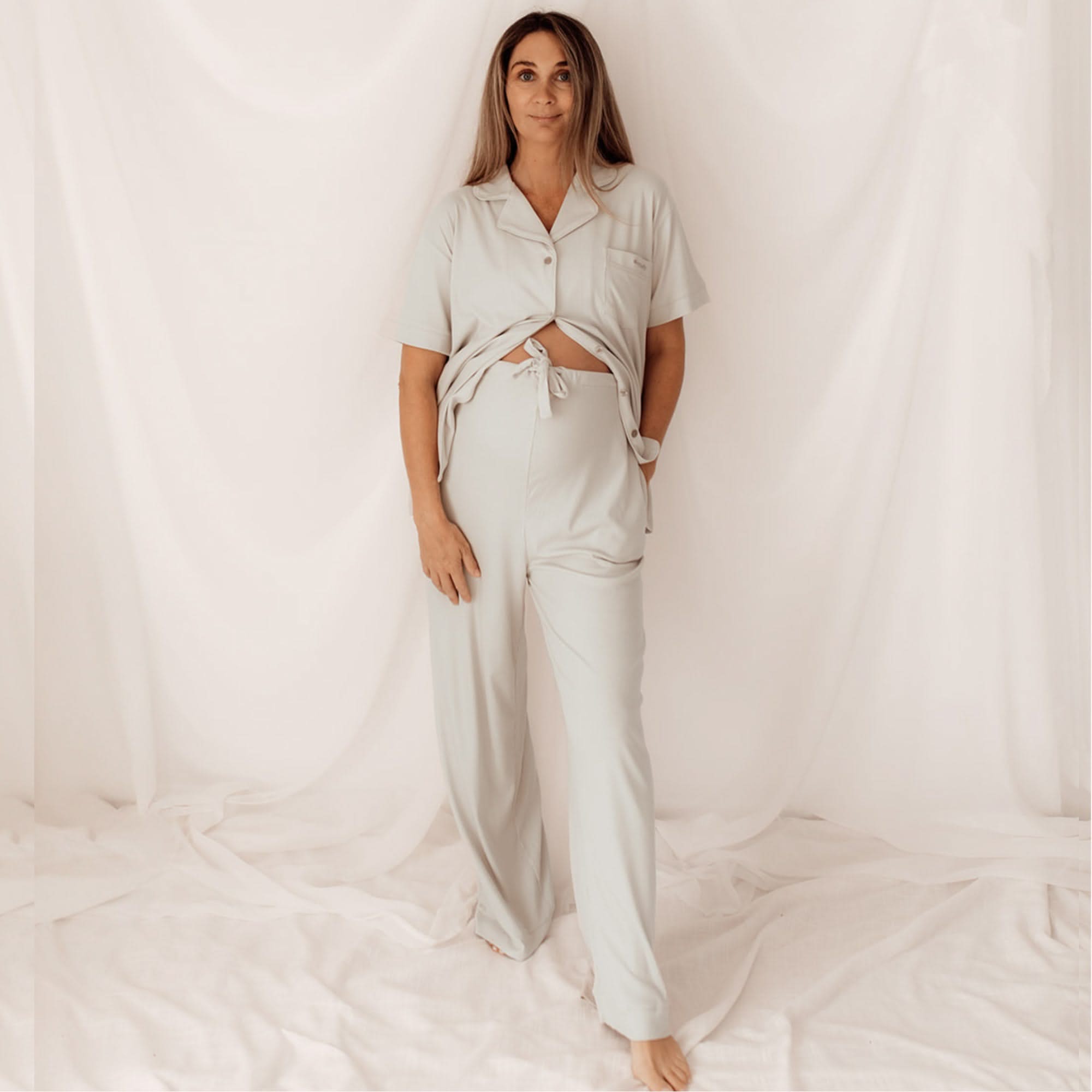 Maternity Pyjamas - Linen Grey by Sleepybelly | the memo – The Memo