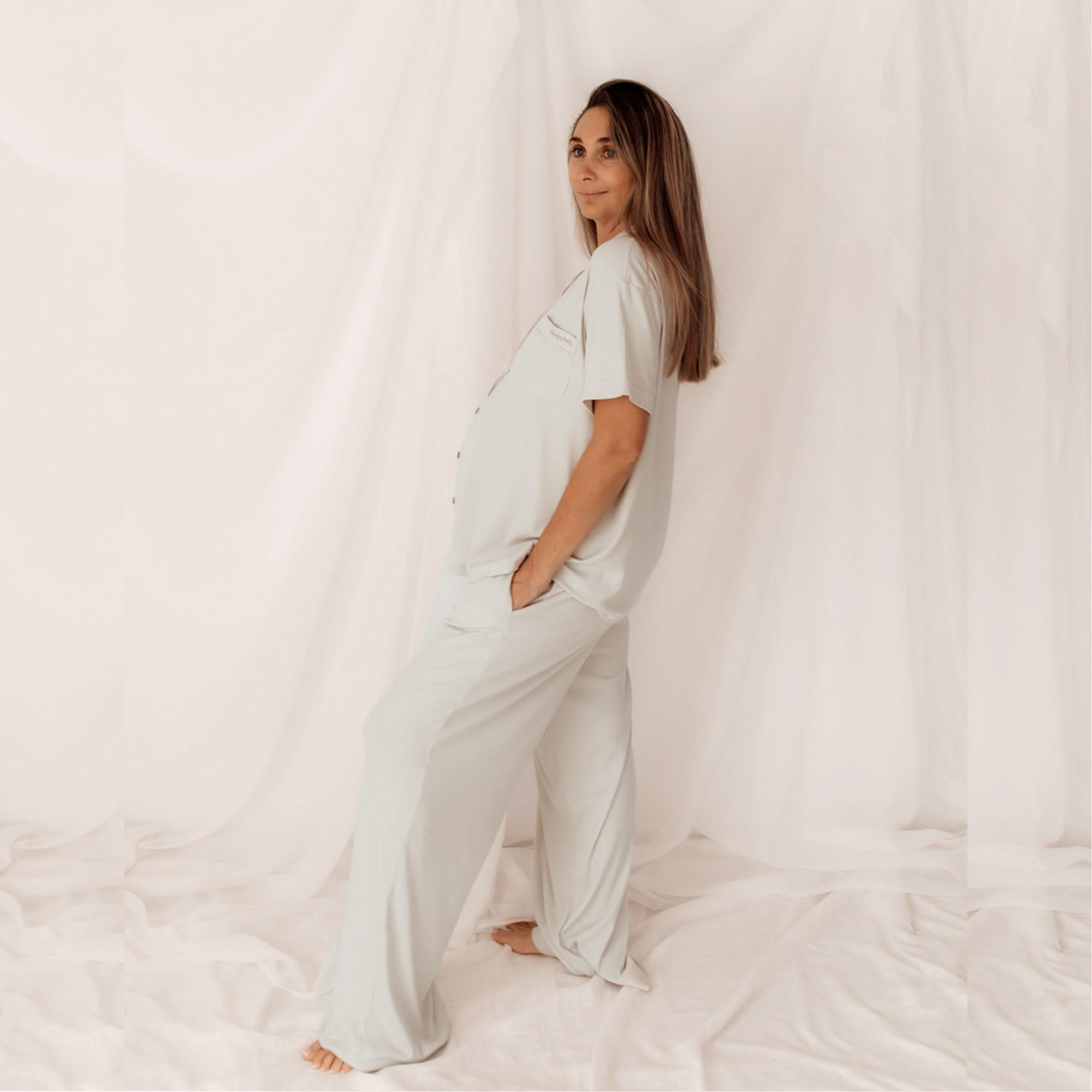 Maternity Pyjamas - Linen Grey by Sleepybelly | the memo – The Memo