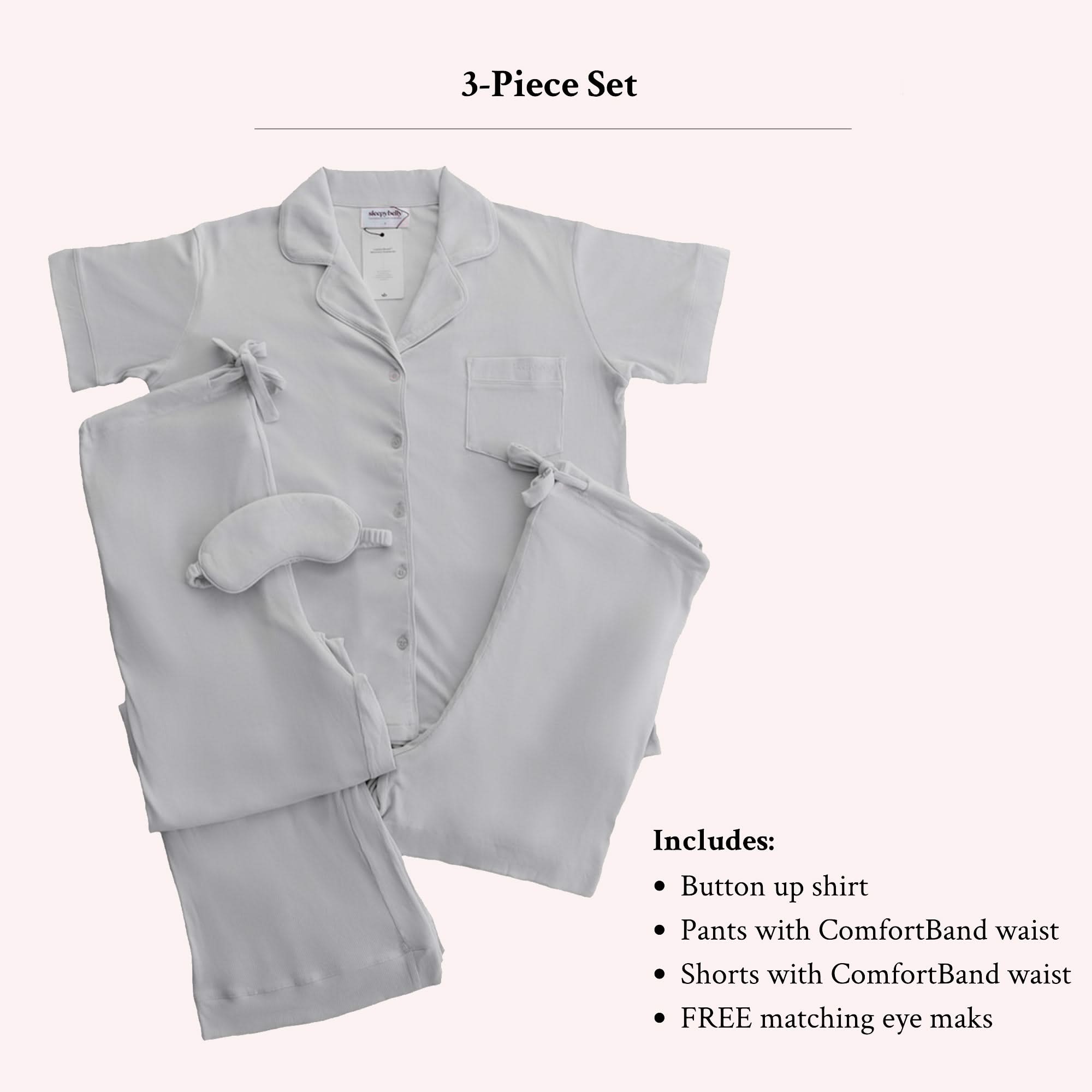 Maternity Pyjamas - Linen Grey by Sleepybelly | The Memo