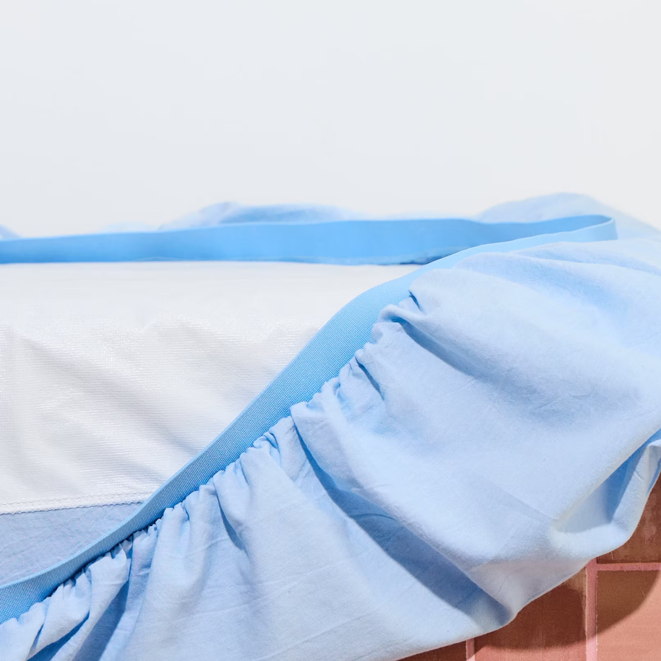 Waterproof Fitted Sheet - Washed Blue by Organic Peach | the memo – The ...