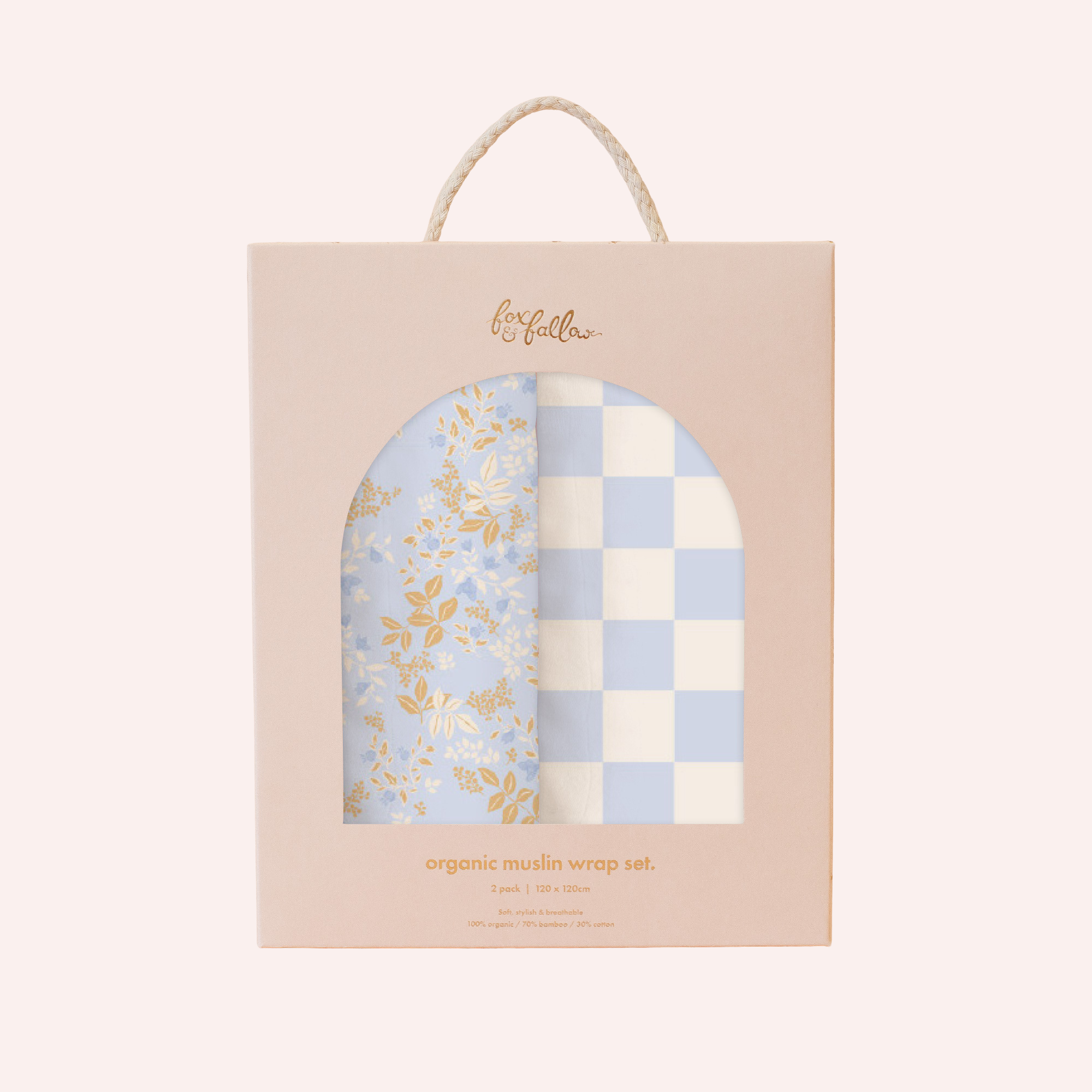 Wrap Set - Cloud Stripe/Powder Check by Fox & Fallow | the memo – The Memo