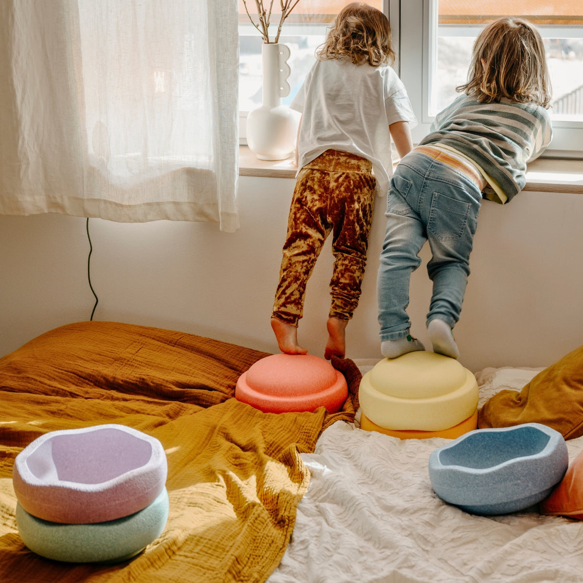 Stapelstein Balance Stepping Stones - Original, Set of 6, Rainbow ...